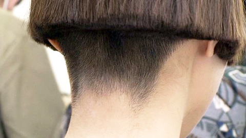 buzzed nape | Bob hairstyles, Model hair, Medium short hair